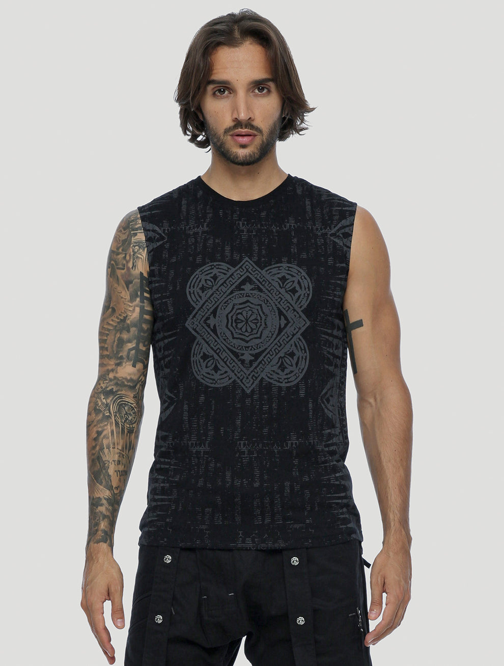 'Jaya' Sleeveless Printed Tee by Psylo Fashion