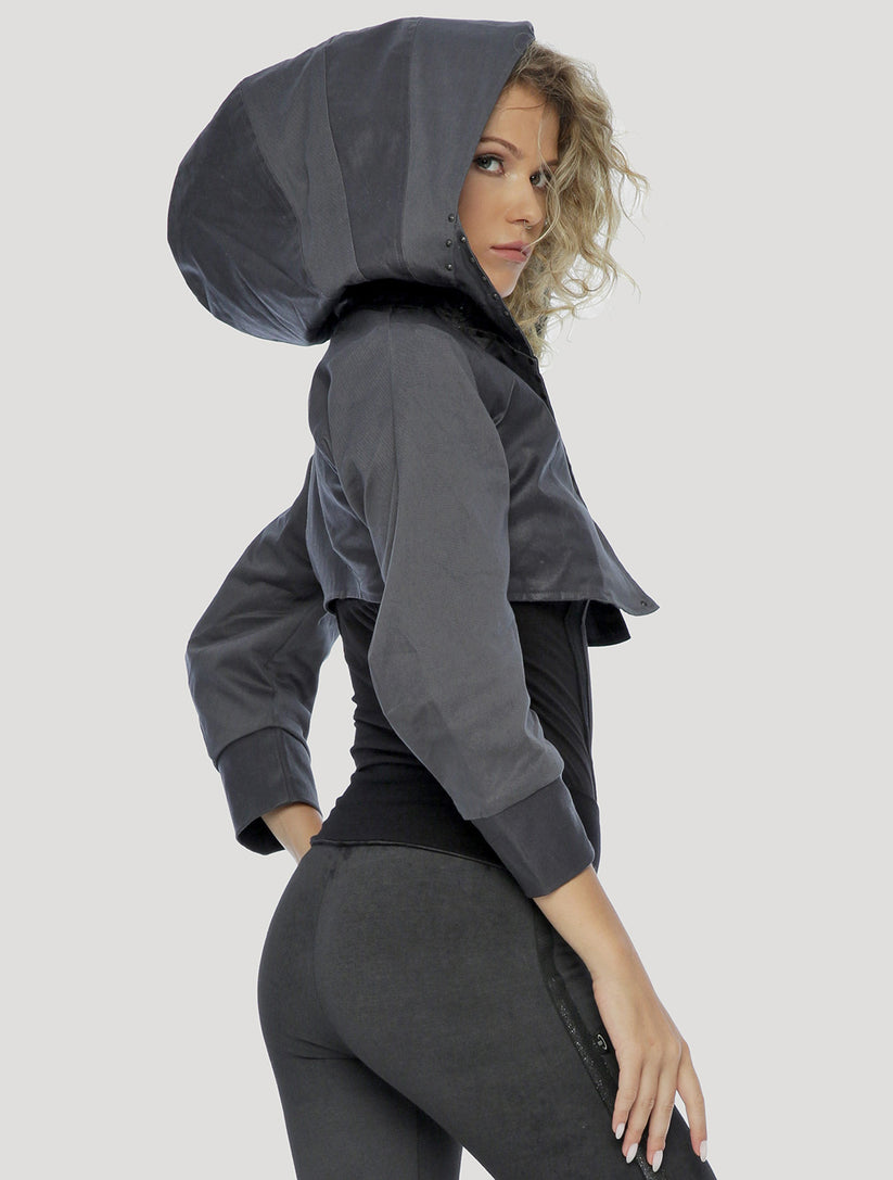 Slick Hooded Crop Jacket – Psylo