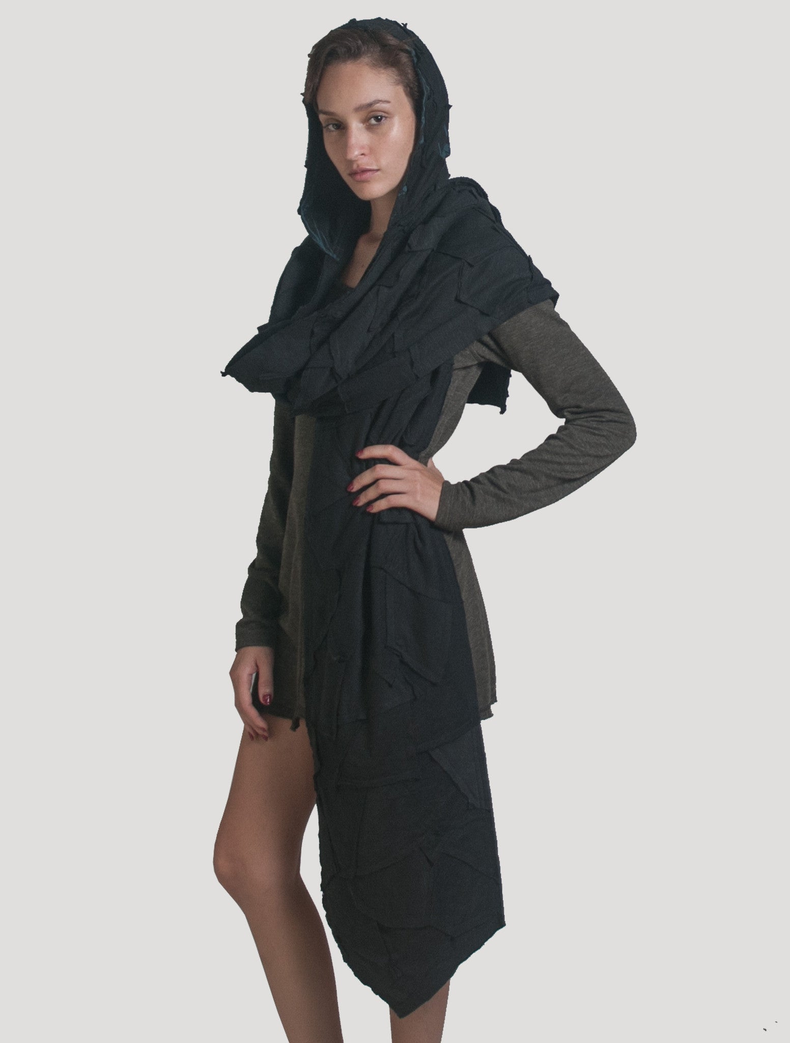 Tosca Pecoa Patchwork Hooded Scarf – Psylo